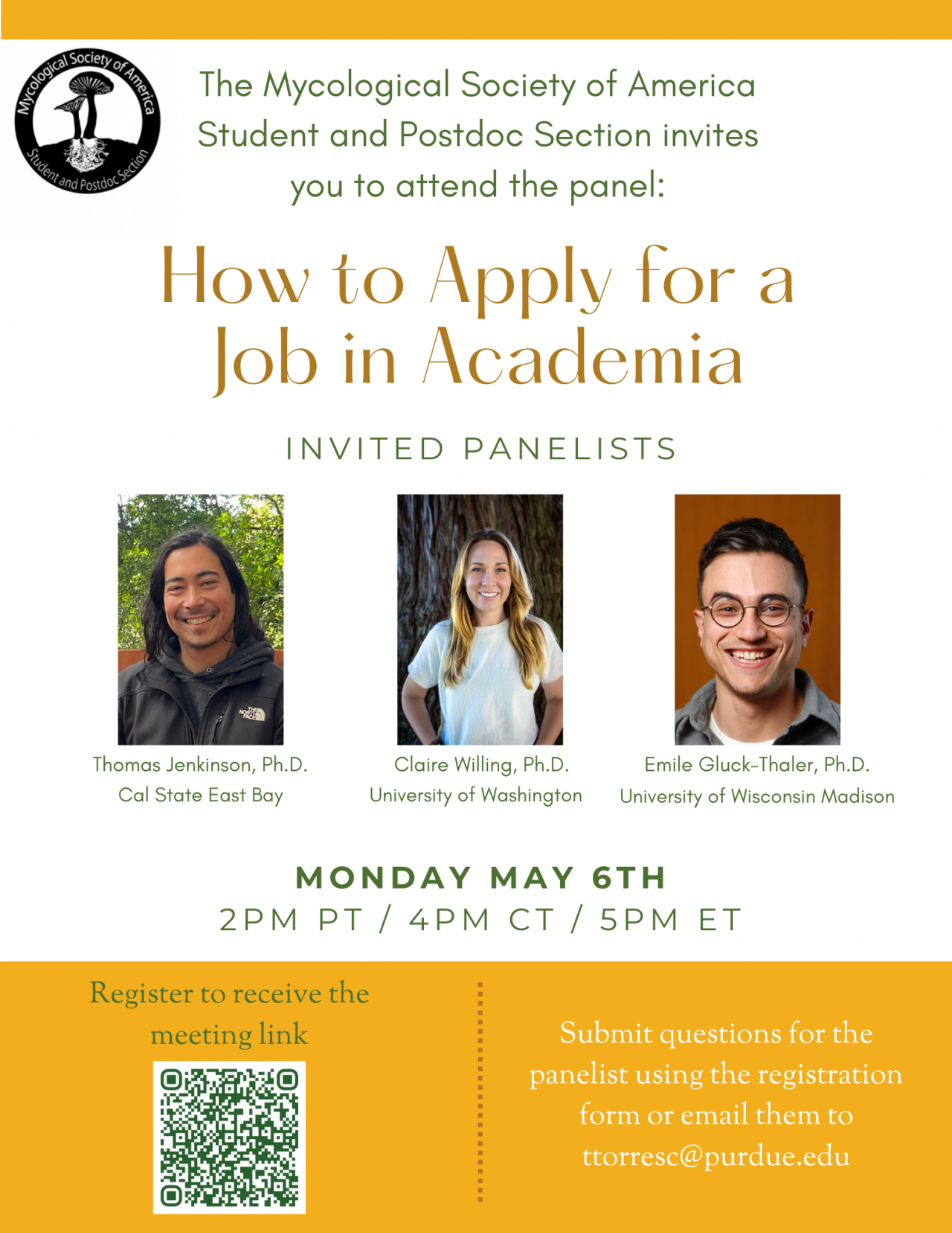 How to apply for a job in academia – Panel May 6 – MSA Student and ...